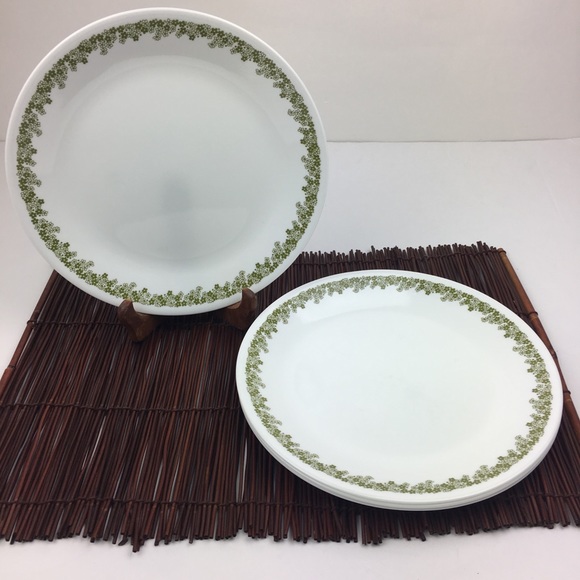 Corelle | Dining | Vintage Corning Corelle Crazy Daisy Green Plates ...